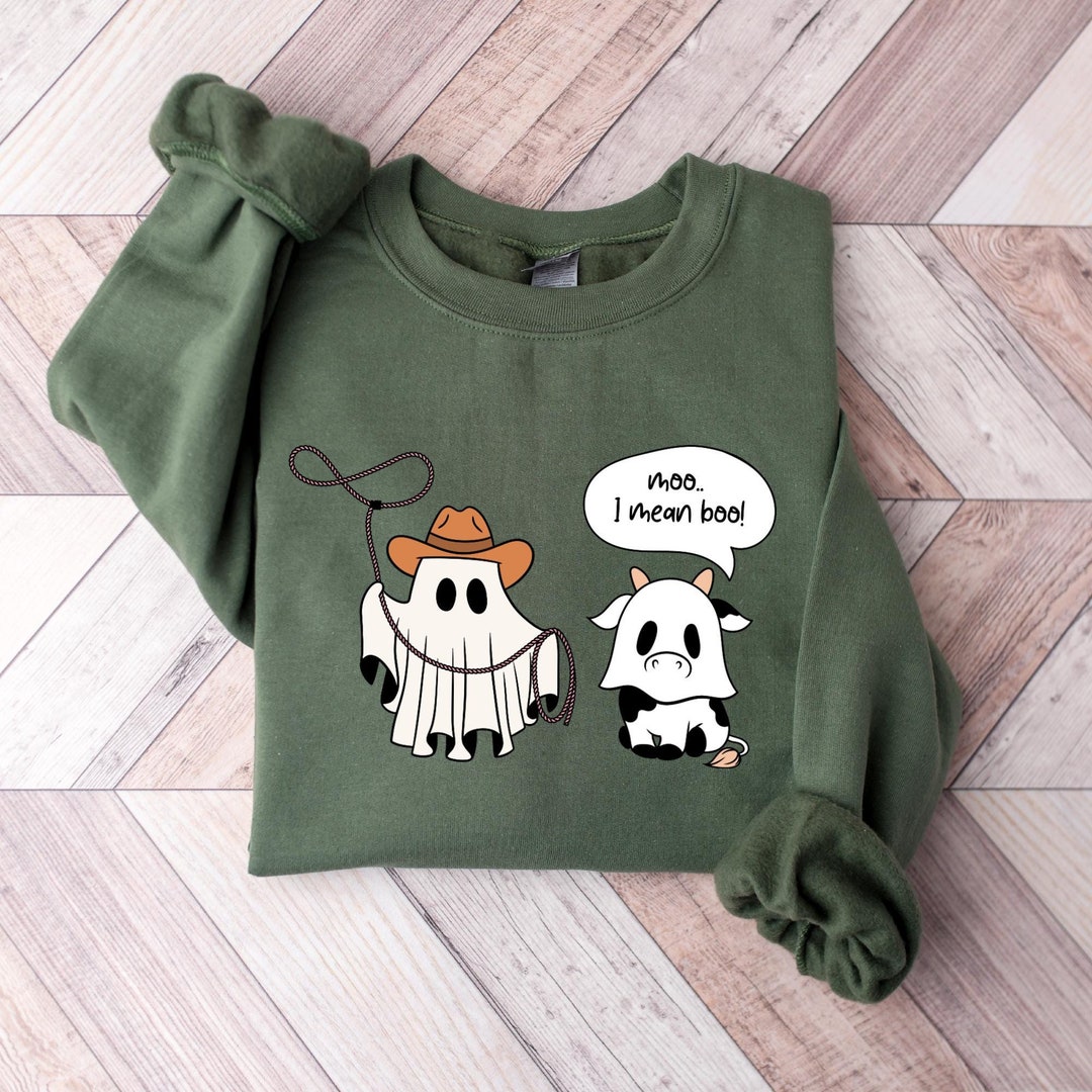 Cowboy Ghosts Png, Moo I Mean Boo Cow Ghost Png, Halloween Cowgirl ...