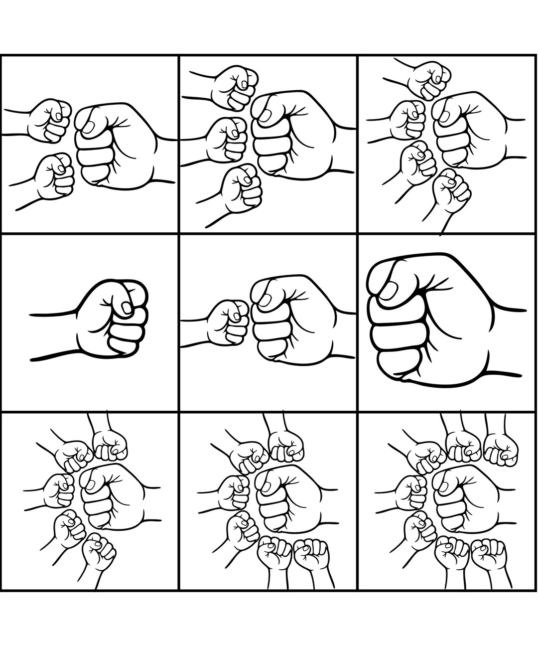 CUSTOM Fist Bump Set Png Bundle,hands Dad and Childs Png,baby Toddler ...