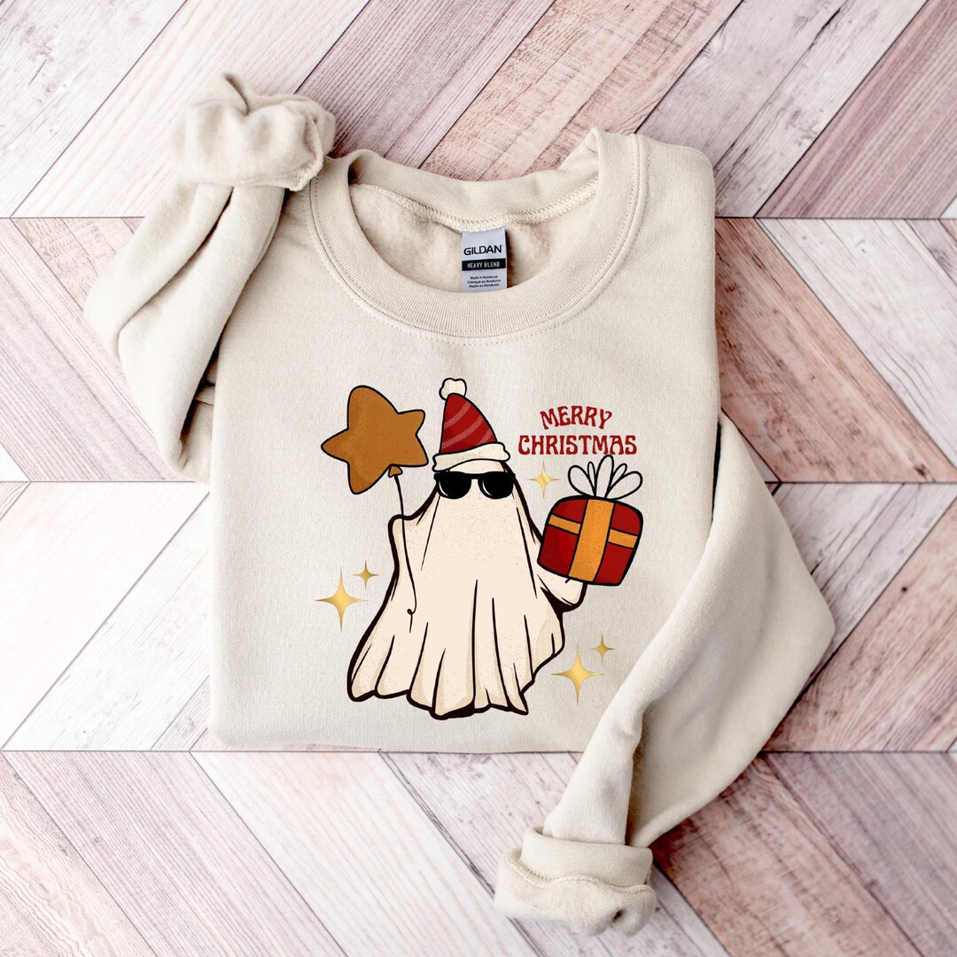 Merry Christmas Ghost Png, Funny Christmas Ghost With Santa Hat Png ...