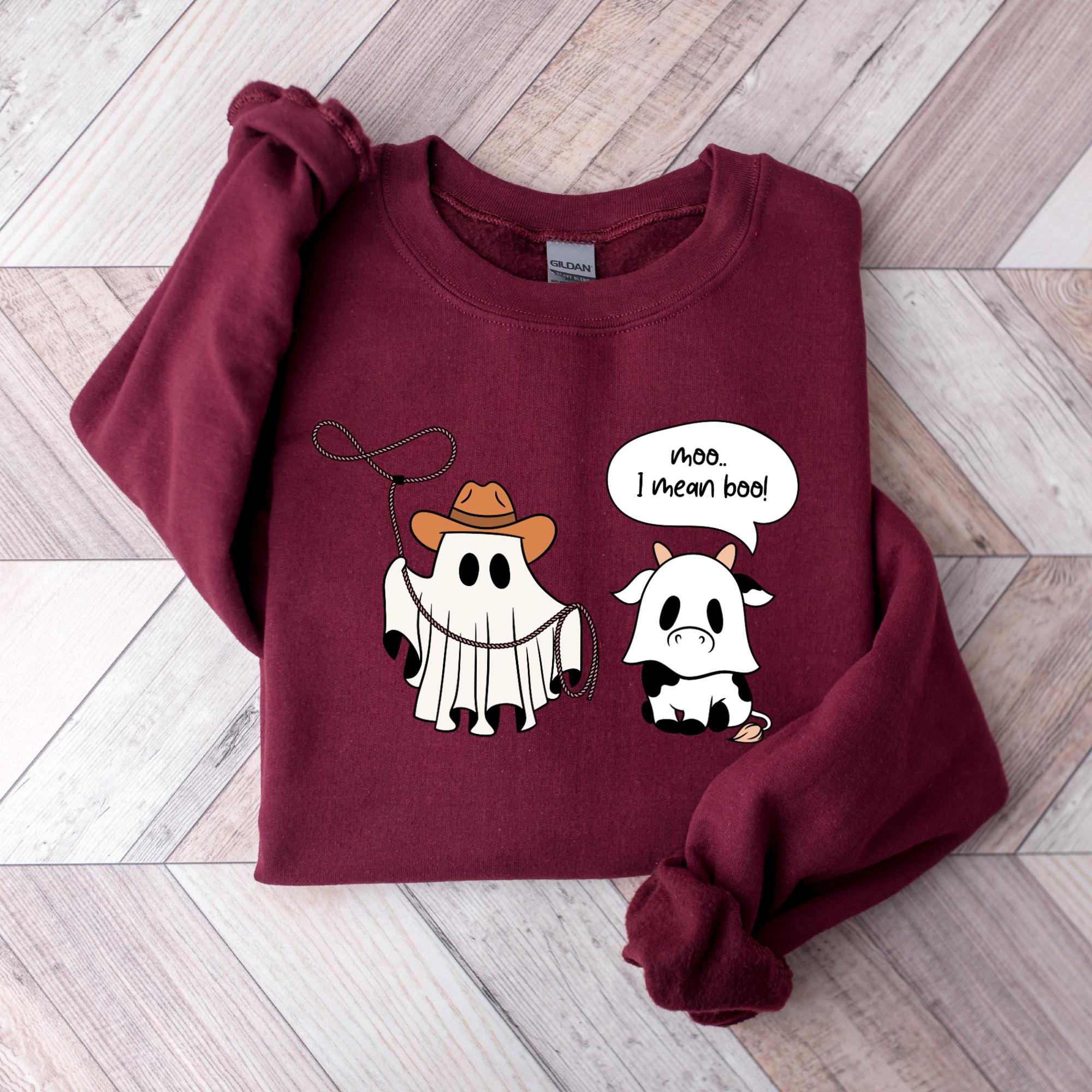 Cowboy Ghosts Png, Moo I Mean Boo Cow Ghost Png, Halloween Cowgirl ...