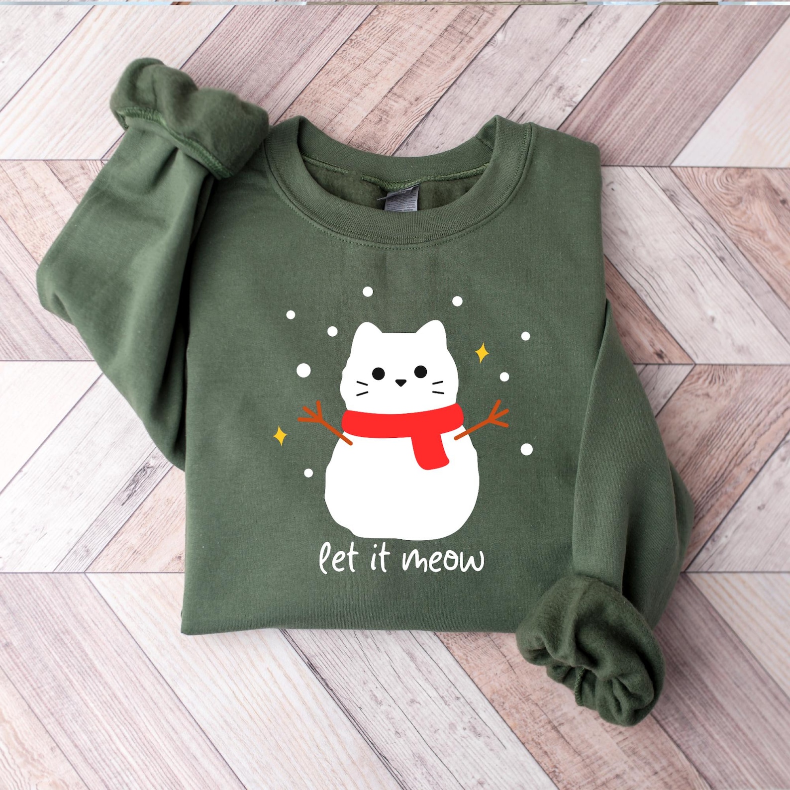 Cute Christmas Snowcat Png, Let It Snow Png, Cute Christmas Snowman Cat ...