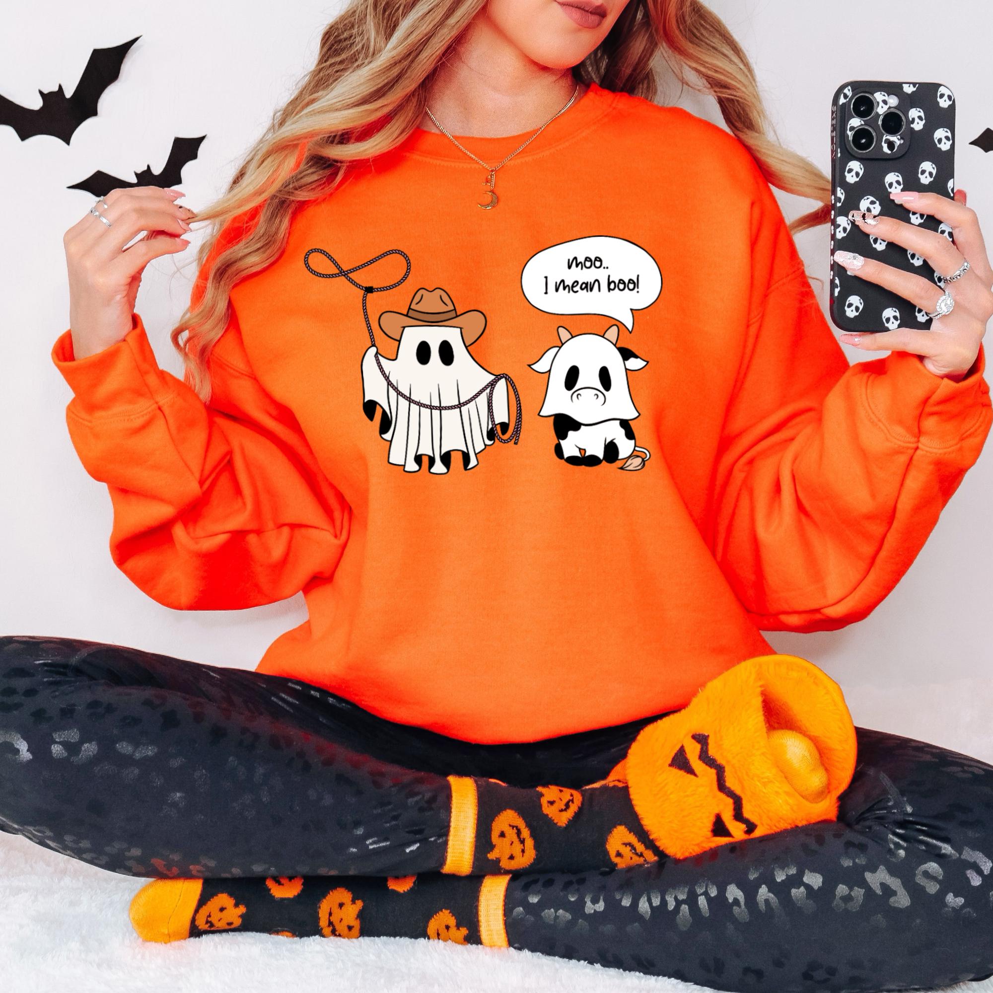 Cowboy Ghosts Png, Moo I Mean Boo Cow Ghost Png, Halloween Cowgirl ...