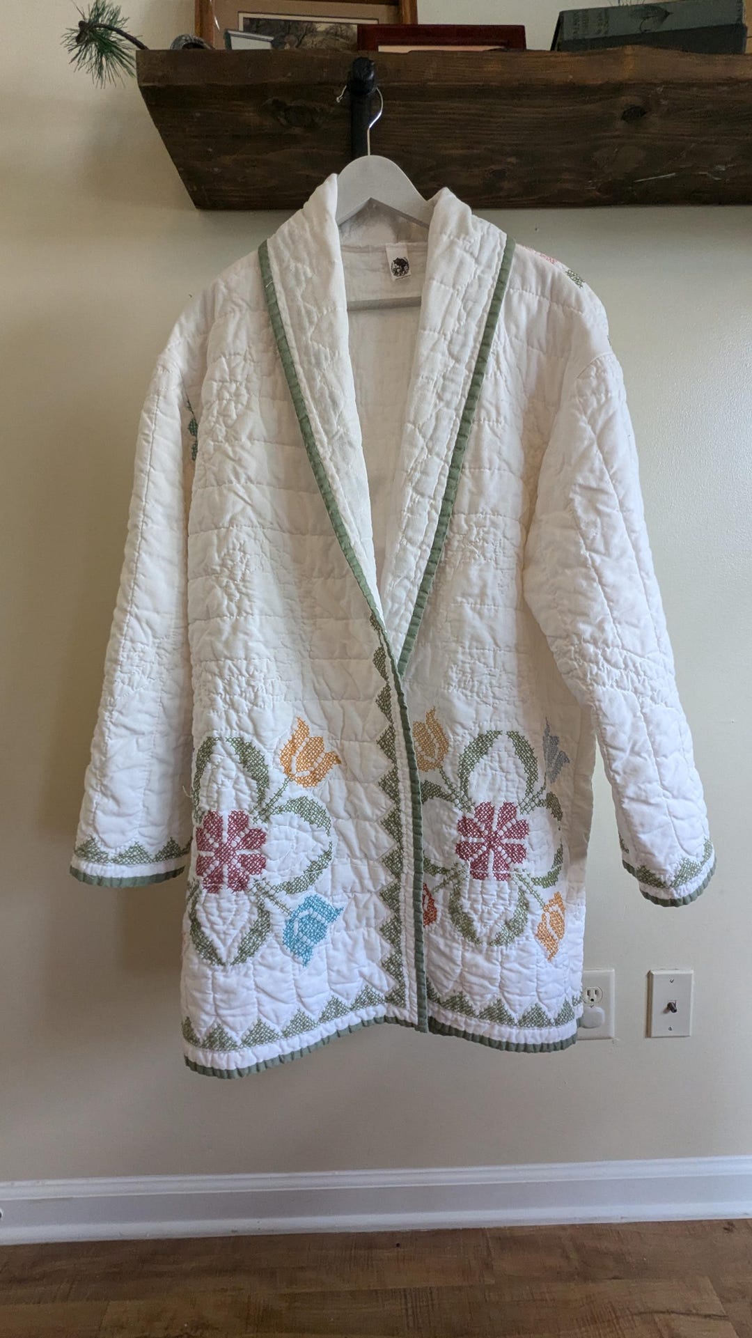 Cross Stitched Quilt Jacket M/L - Etsy