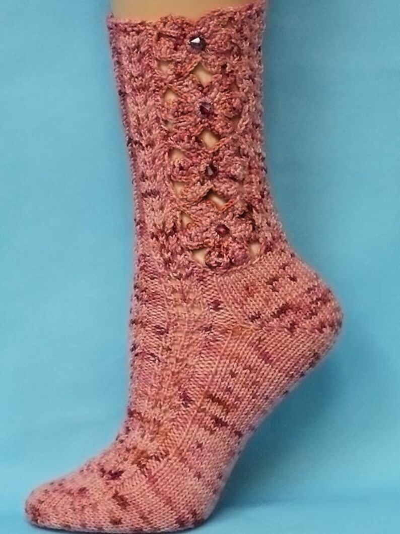 Flower Socks Knitting Pattern via Download - Etsy