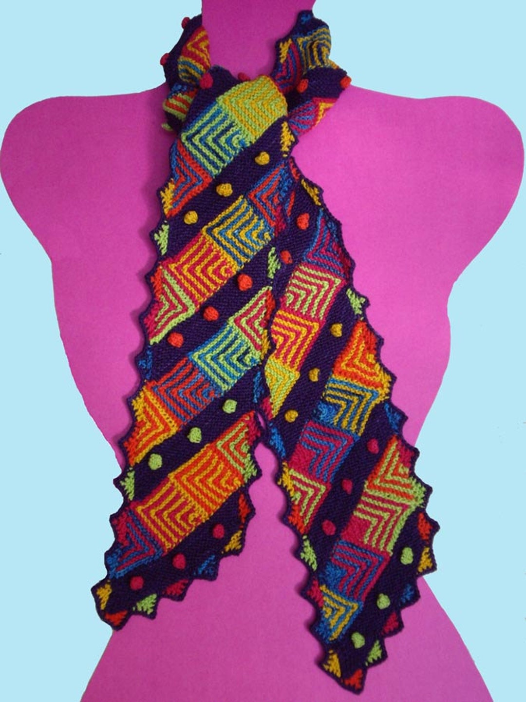 Geomodular Scarf Knitting Pattern via Download - Etsy