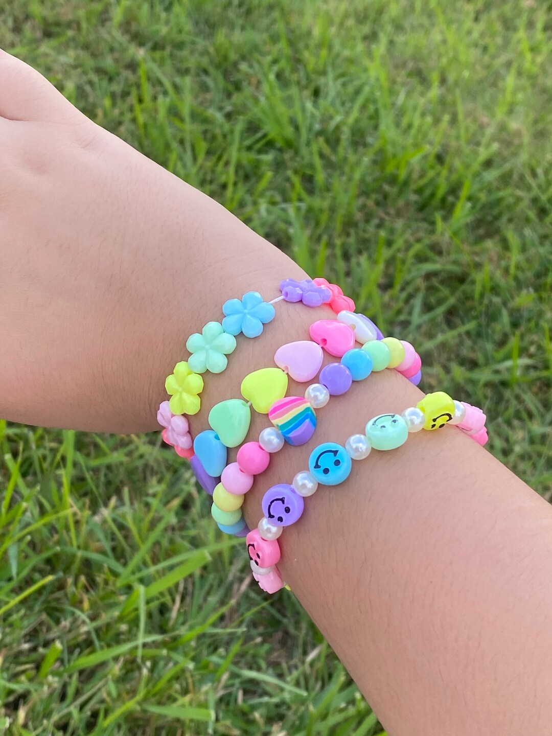 Cute Pastel Rainbow Bracelet Set! - Etsy