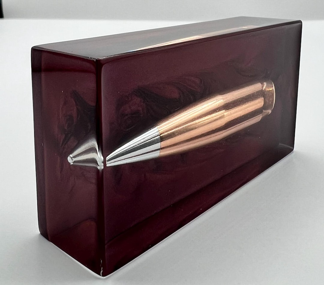 Handmade 750 Grain AMAX .50 BMG Projectile Embedded in Epoxy Unique ...