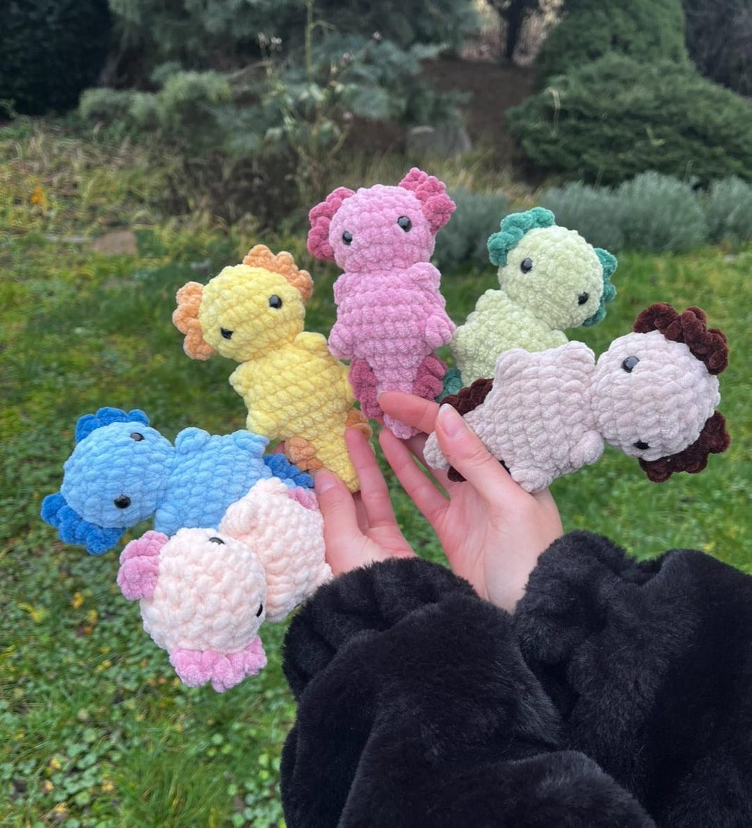 NEW Axolotl Crochet Plushie Handmade Plush Toy Cute Amigurumi Ocean ...