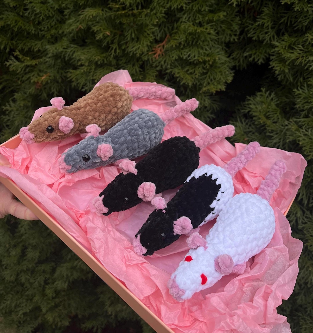 NEW CUSTOM Crochet Rat Plush Toy Soft and Cute Crocheted Rat Plushie ...