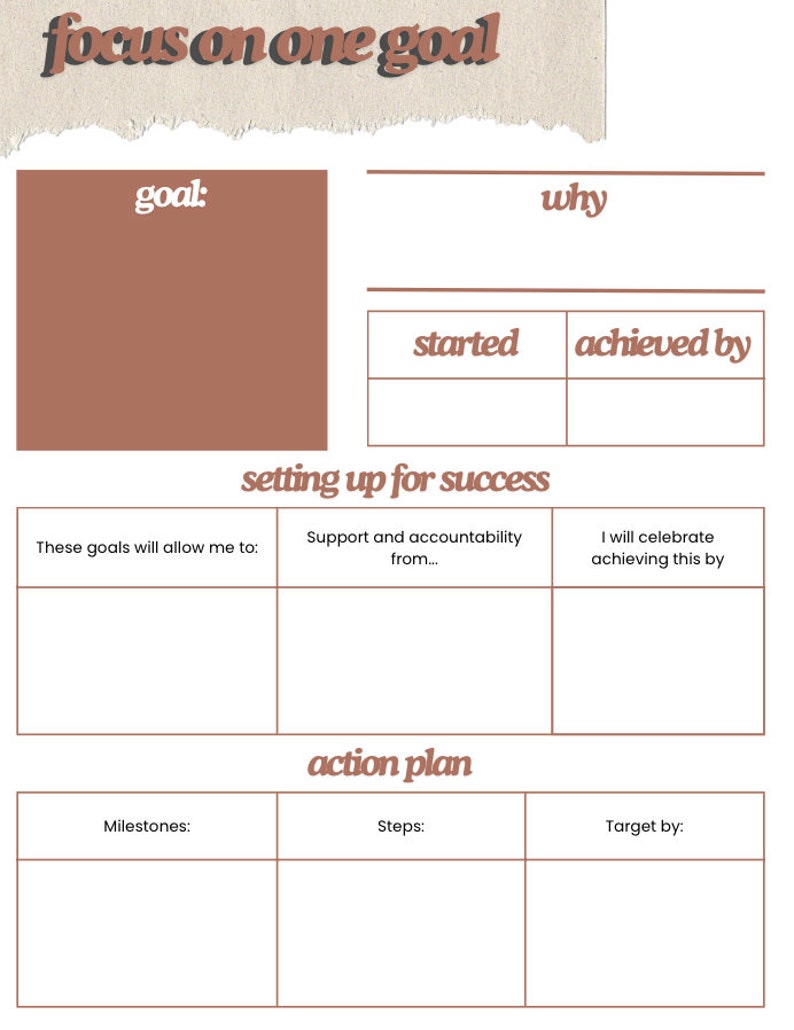 Goal Planner BUNDLE, 2024 Goals Tracker, SMART Goal Setting, Monthly ...