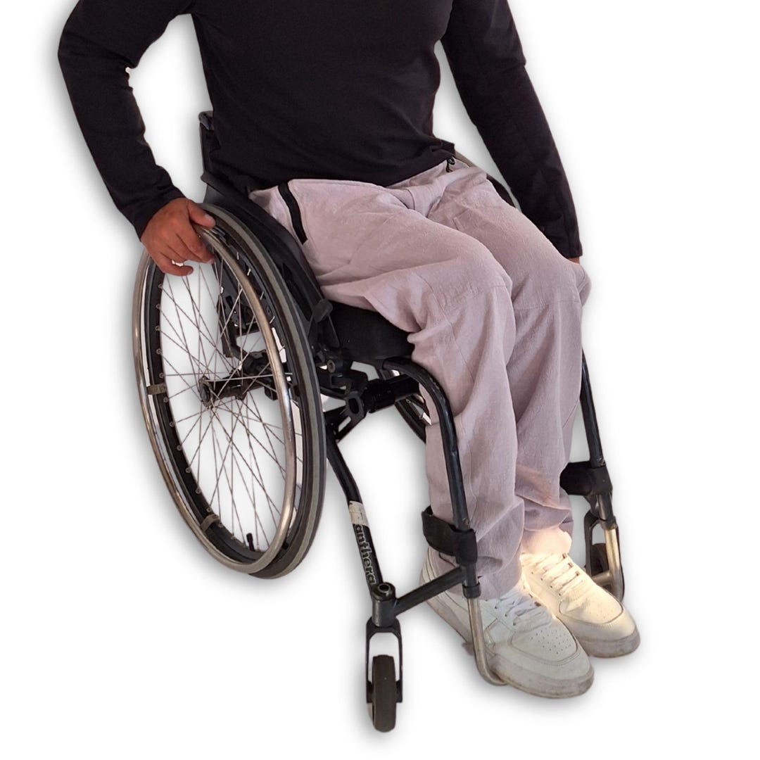 Men's Summer Wheelchair Pants From Ramie Fabric, Wheelchair Adapted, No ...