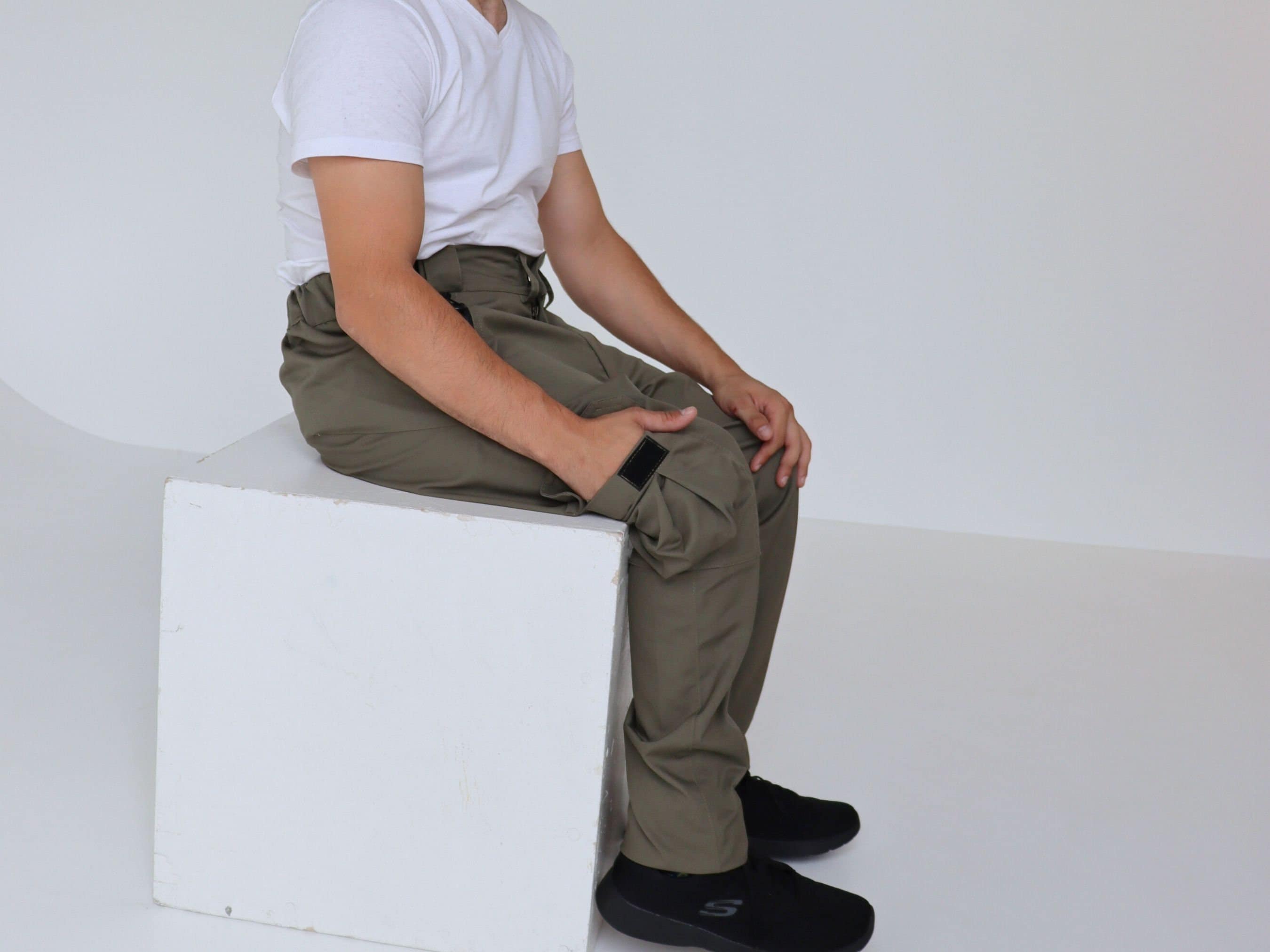 Adaptive Trousers, Men's Wheelchair Pants, High Waist for Seated ...