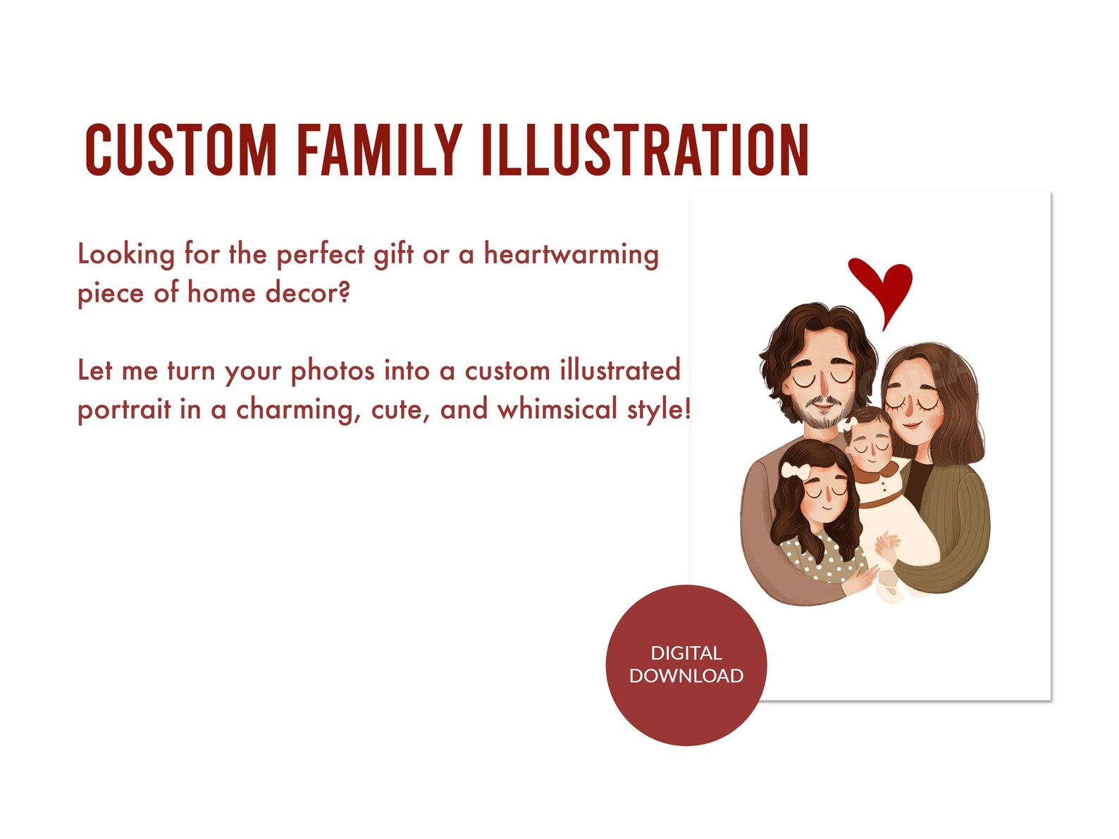 Custom Family Portrait: Cartoon Illustration (digital Download ...