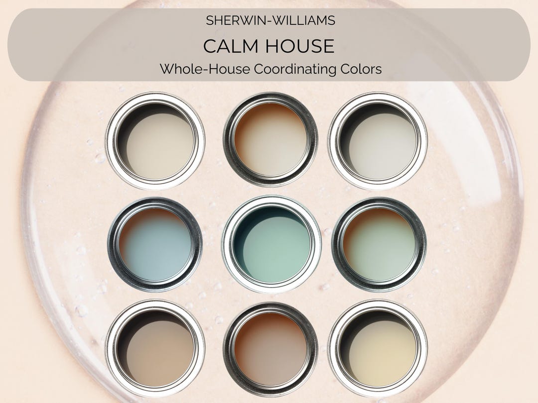 Sherwin Williams Calm House Paint Palette | Coastal Color Scheme ...