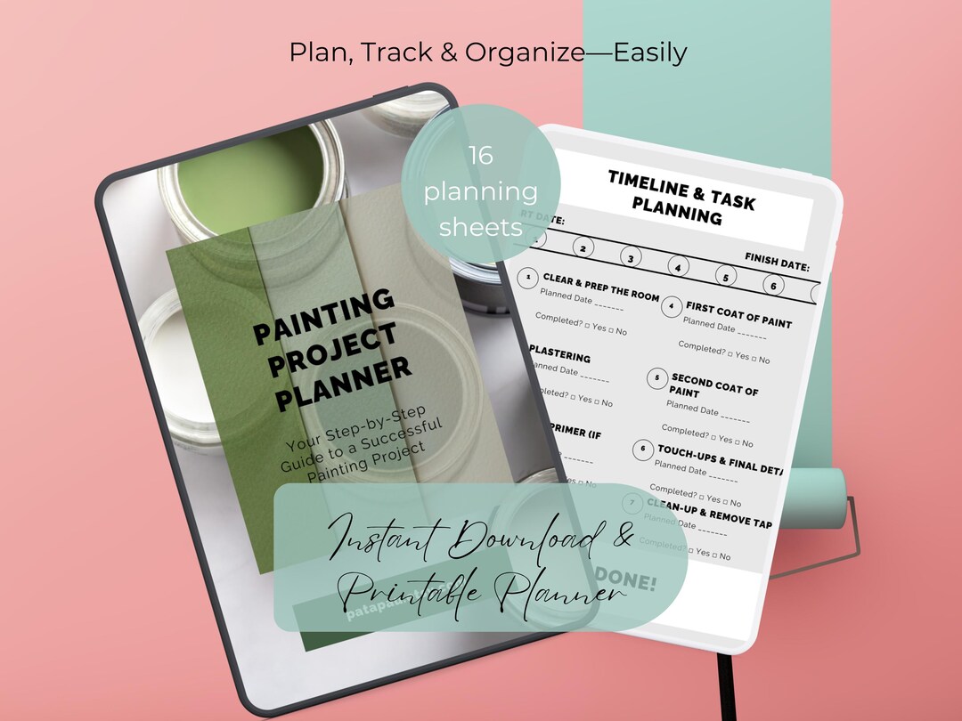 Painting Project Planner | Budget, Timeline, Checklists (instant ...