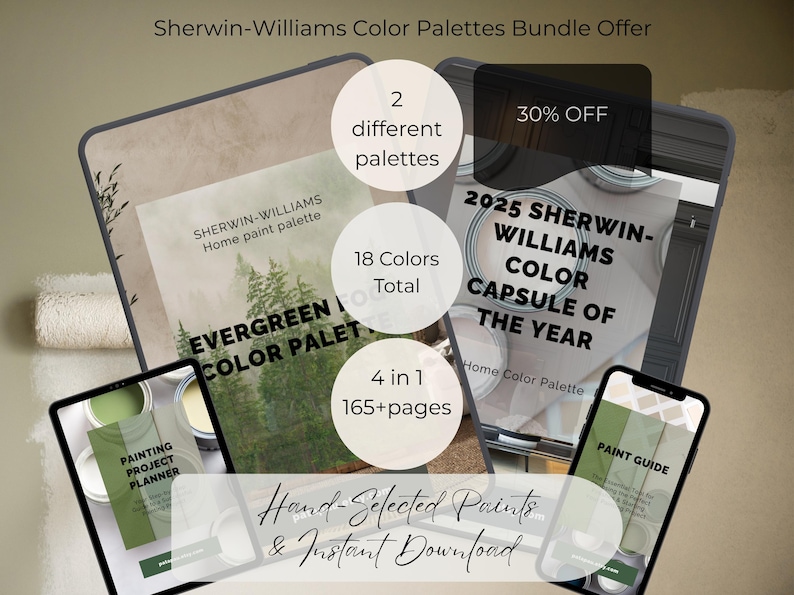 Sherwin Williams Bundle | Evergreen Fog & Ironclad Palettes | 2 Whole ...
