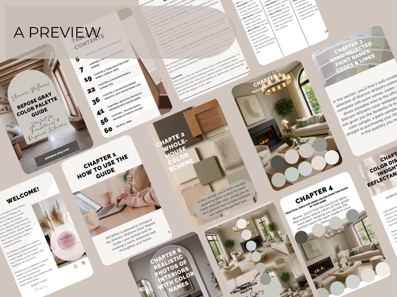 Paleta de cores Repose Gray SW 7015 da Sherwin Williams | Cores de ...