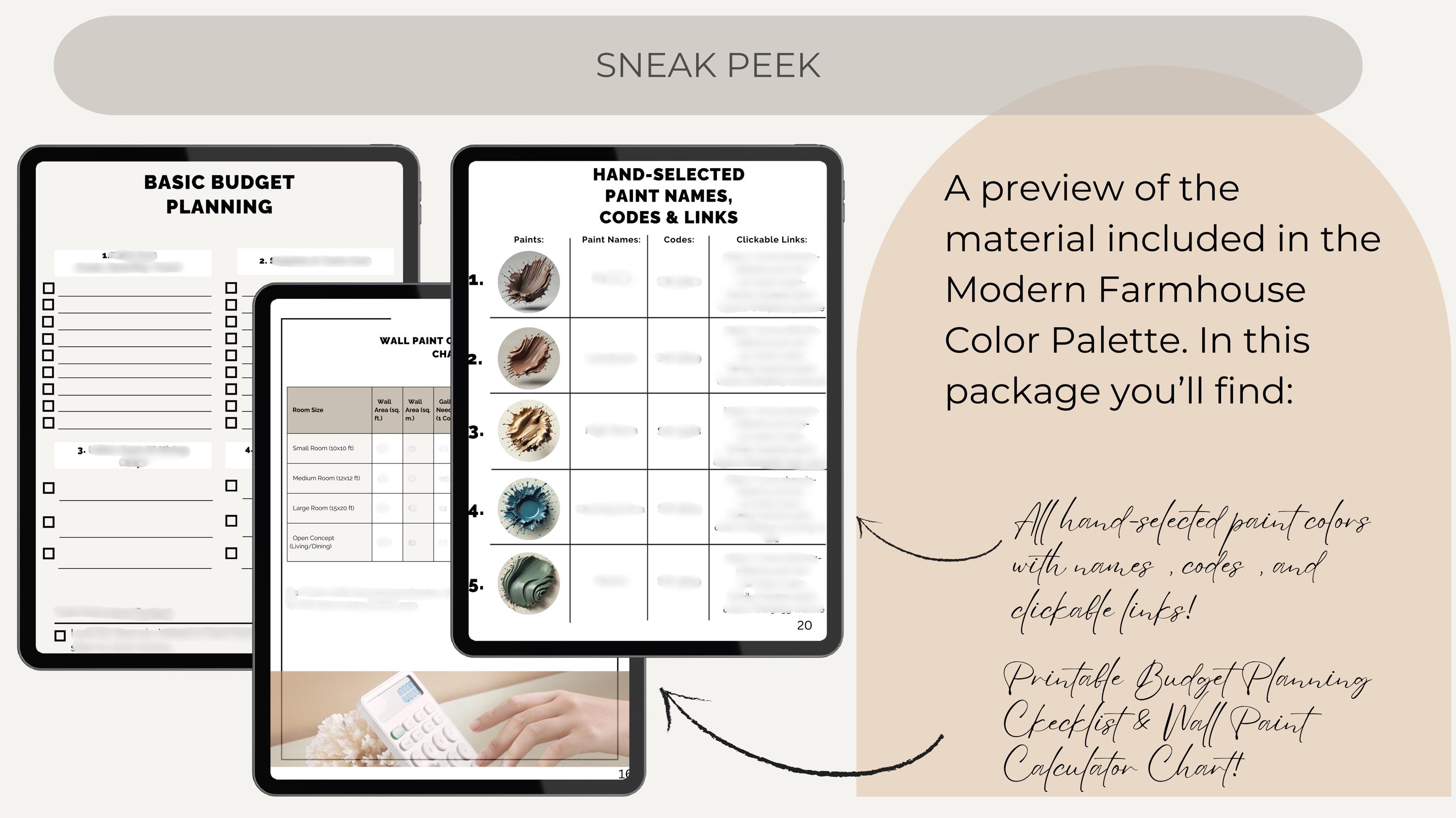 Sherwin Williams Modern Farmhouse Color Palette | Digital Color Guide ...