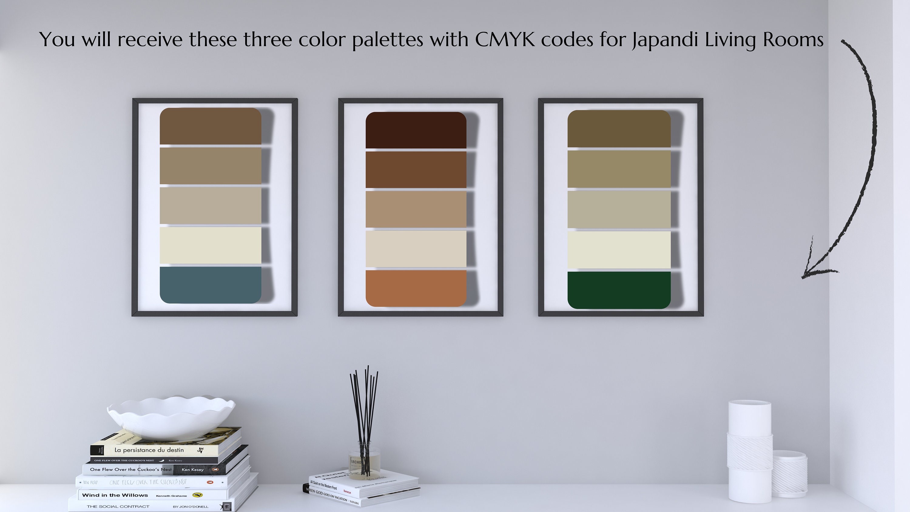 Japandi Color Palettes | Digital Mood Boards With CMYK Codes ...
