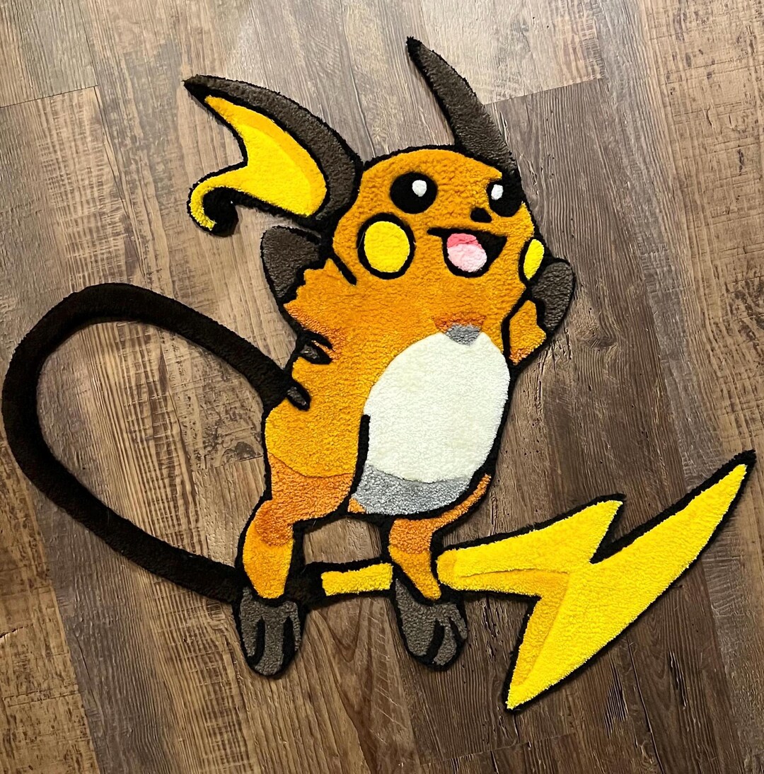 Pokemon Raichu Tufted Rug - Cute Anime Decor - Perfect for Game Rooms ...