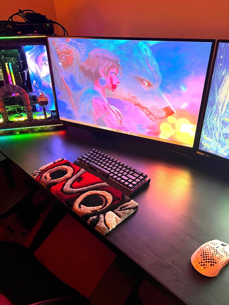 Princess Mononoke Keyboard Rug Studio Ghibli Game Room Decor Great Gift ...