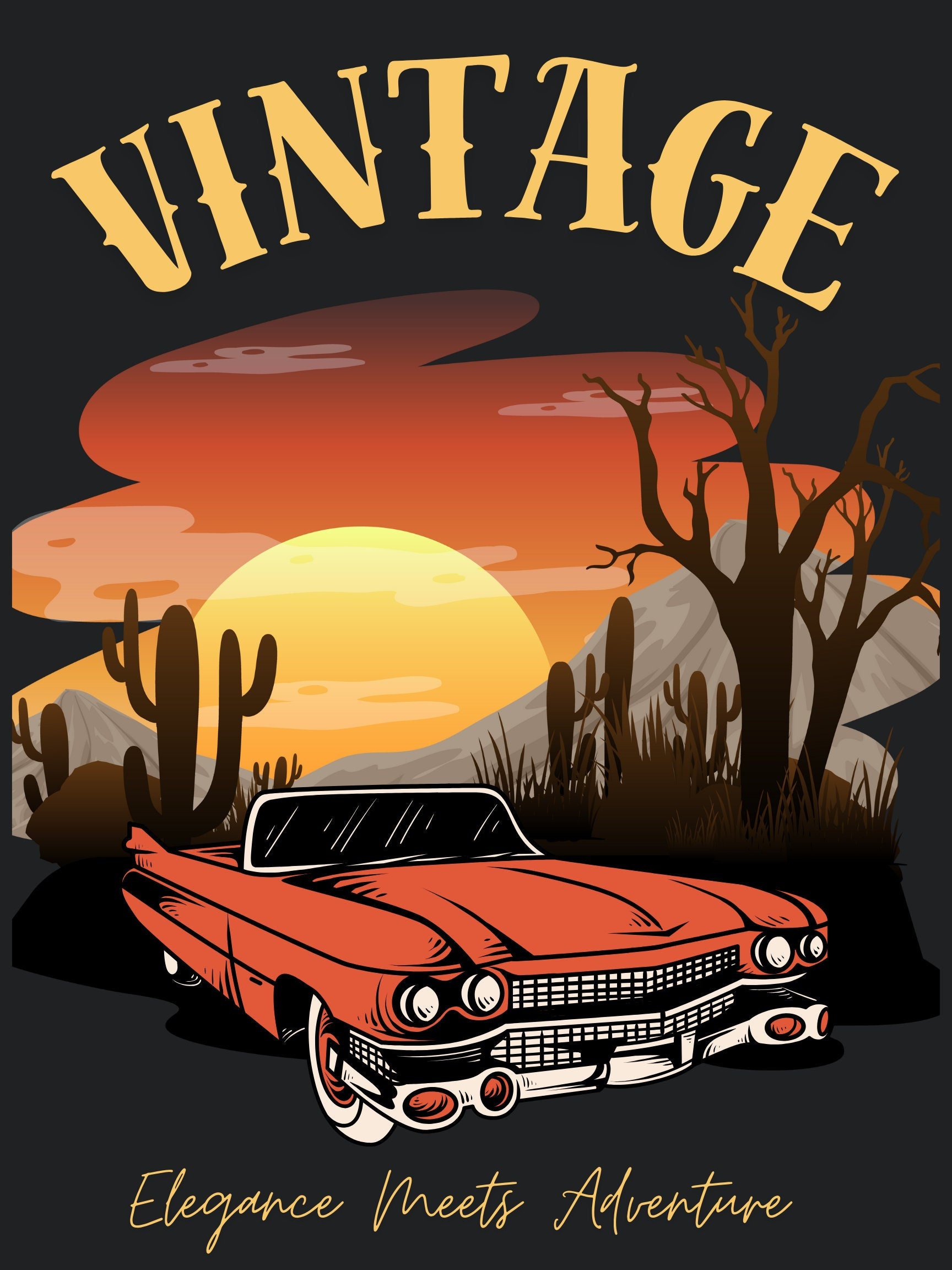 Vintage Car Poster - Etsy