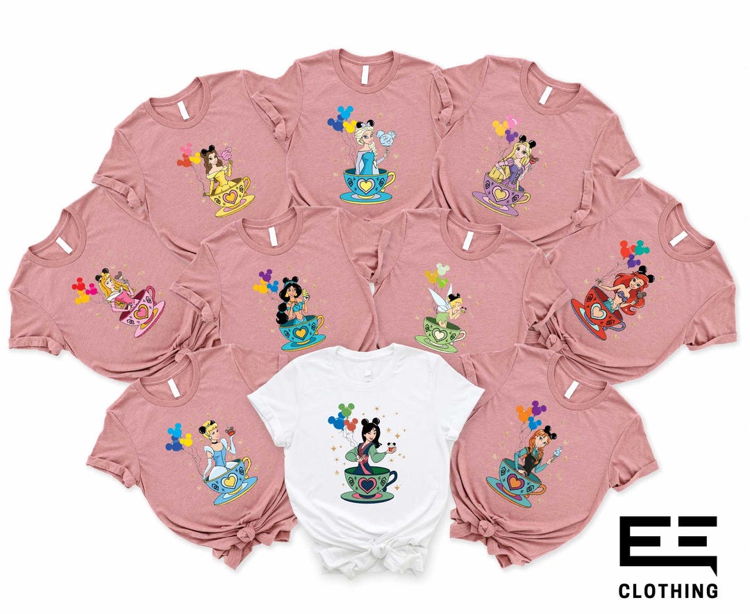 Disney Tea Cup All Princess Shirt, Disney Mad Tea Party Sweatshirt ...