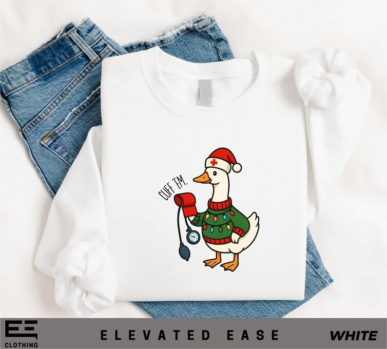 Cuff Em Nurse Christmas Shirt, Funny Goose Nurse T-shirt, Holiday Nurse ...
