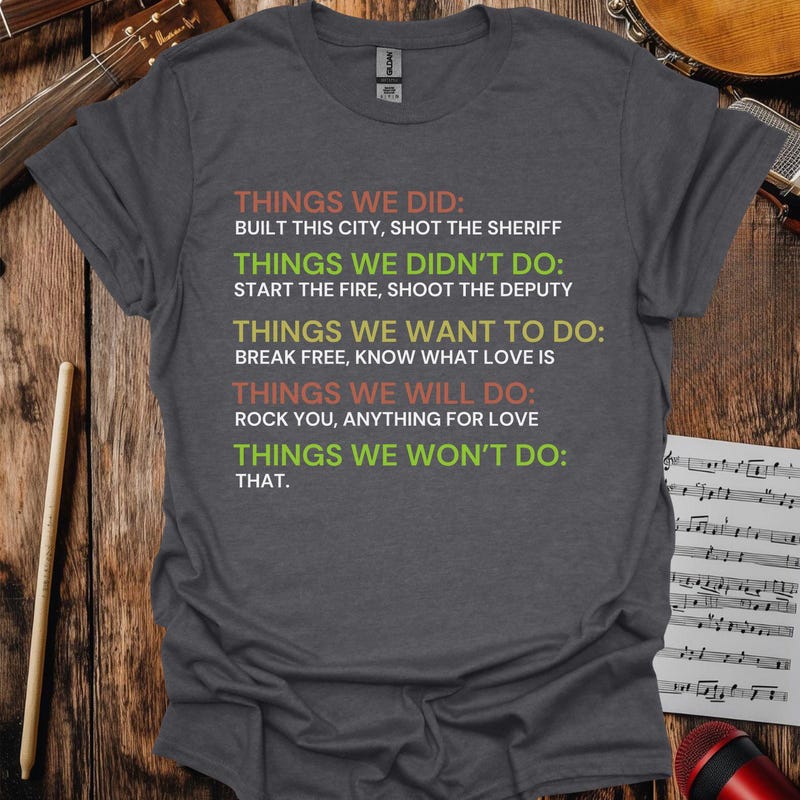 Song Lyric Shirts - Etsy