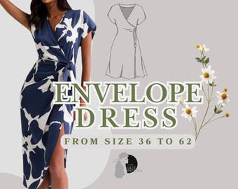 Envelope Dress/ Wrap Dress - PDF PATTERN - 10 Sizes S to 3XL - Etsy
