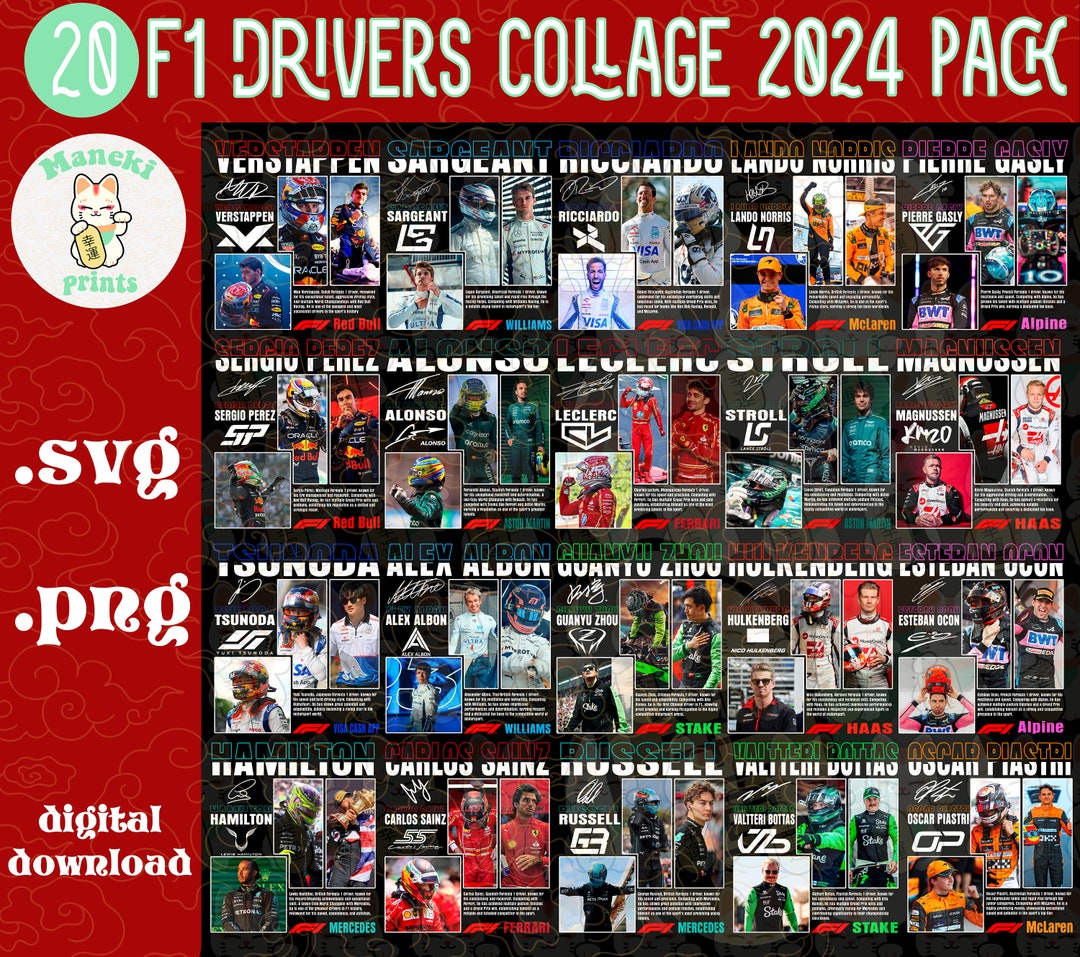 Formula Drivers Collage Pack 2024 Svg/ Sergio Logo Svg/ Charles Logo ...