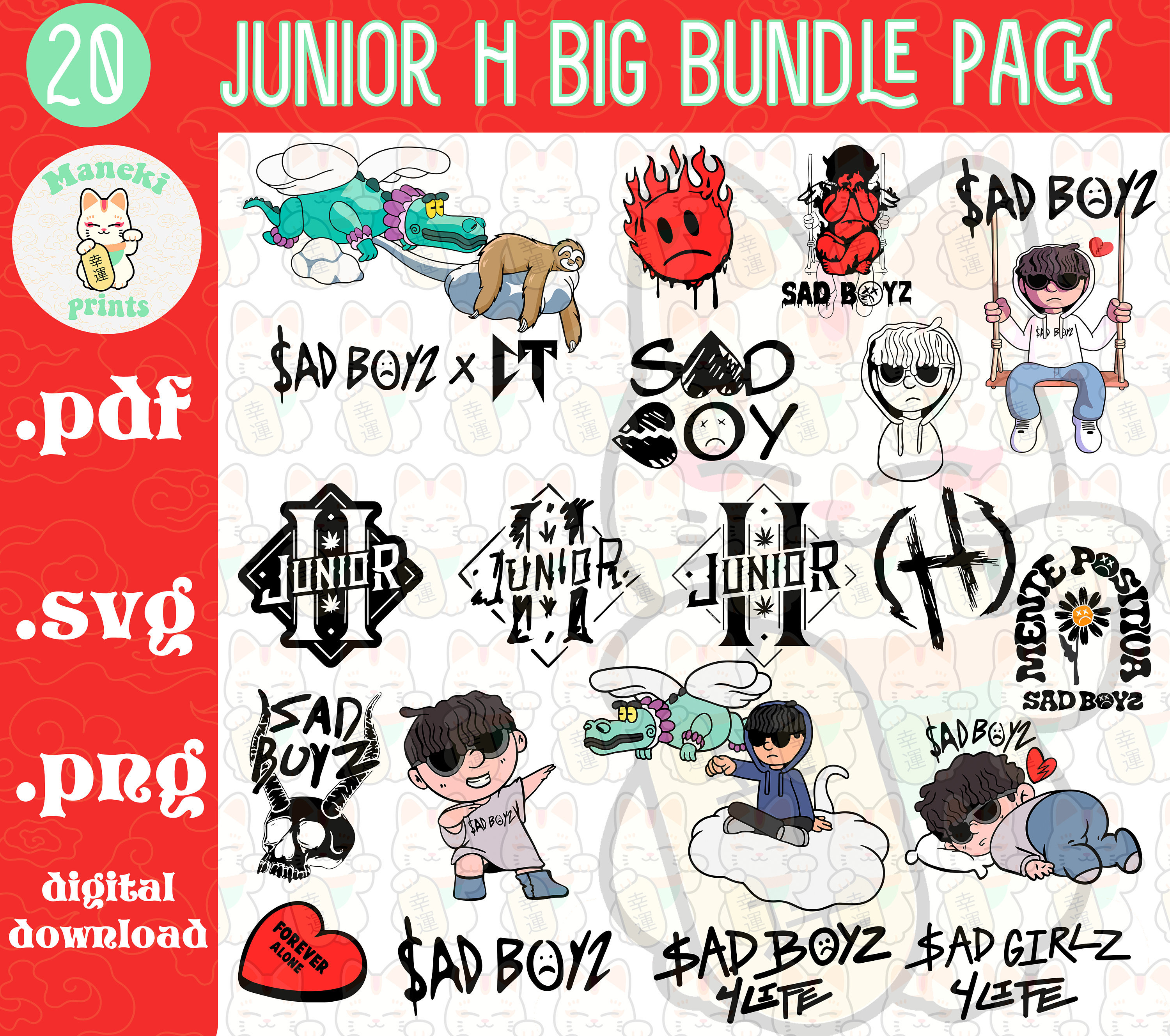 Sad boyz svg/ Junior H big bundle pack svg/ Corridos tumbados svg ...