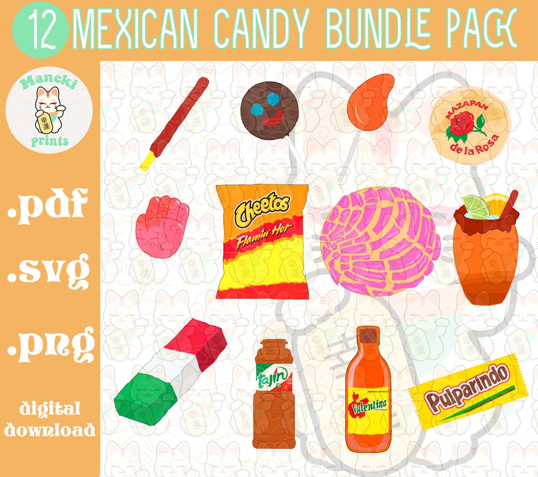 Mexican Party Candies Bundle Pack Svg/ Dulces Tipicos Mexicanos Svg ...