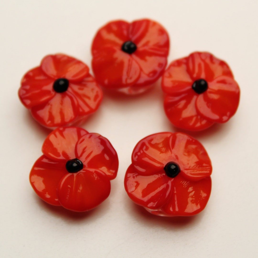 Set of 5 Memorial Day Poppies, Remembrance Day, Veterans Day, Flanders ...