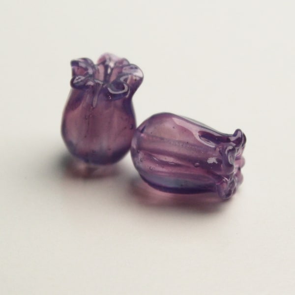 Purple Flower Beads - Etsy