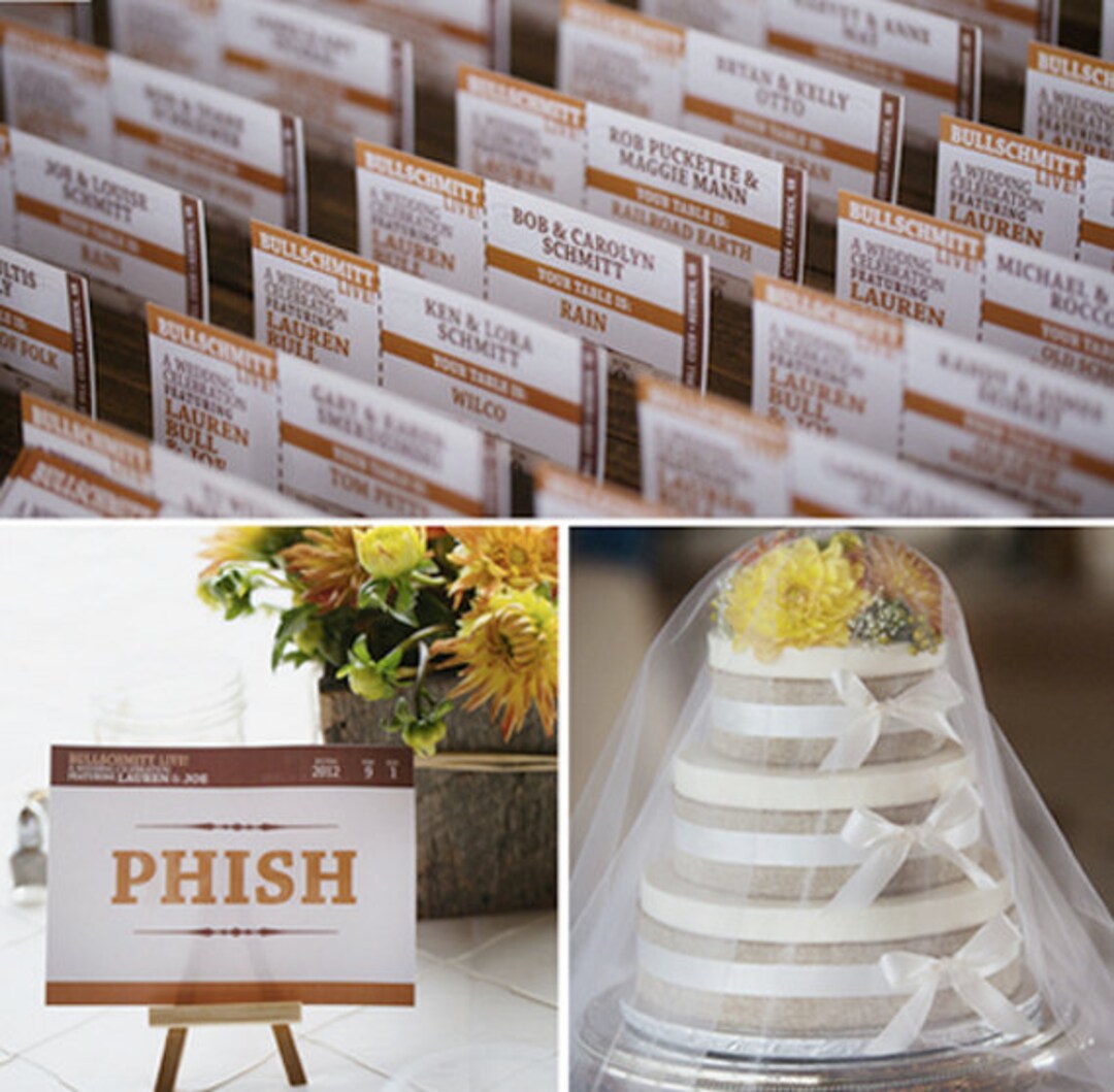 Table Name Card / Concert Sport Vintage Theme / DIY Printable ...