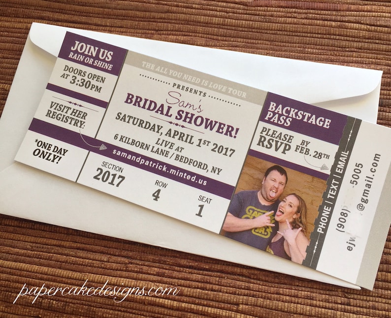 Concert Ticket Invitation: Custom Wedding, Birthday, or Event - Etsy