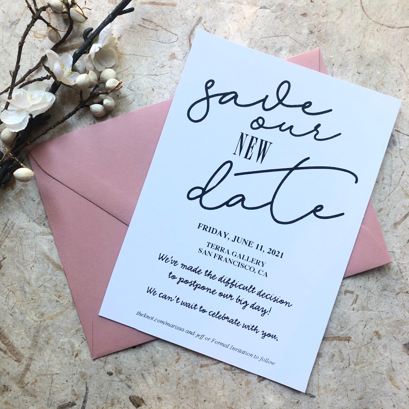 Save the New Date Wedding Postponement Card / Change of Plans - Etsy Sweden