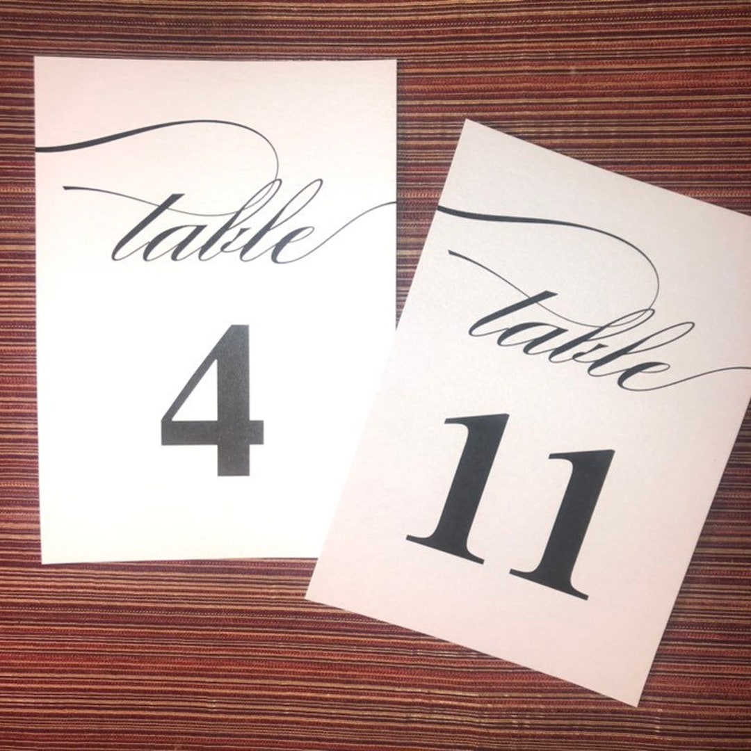 DIY Script Font Table Number / 5x7 Wedding Reception Cards / Download ...