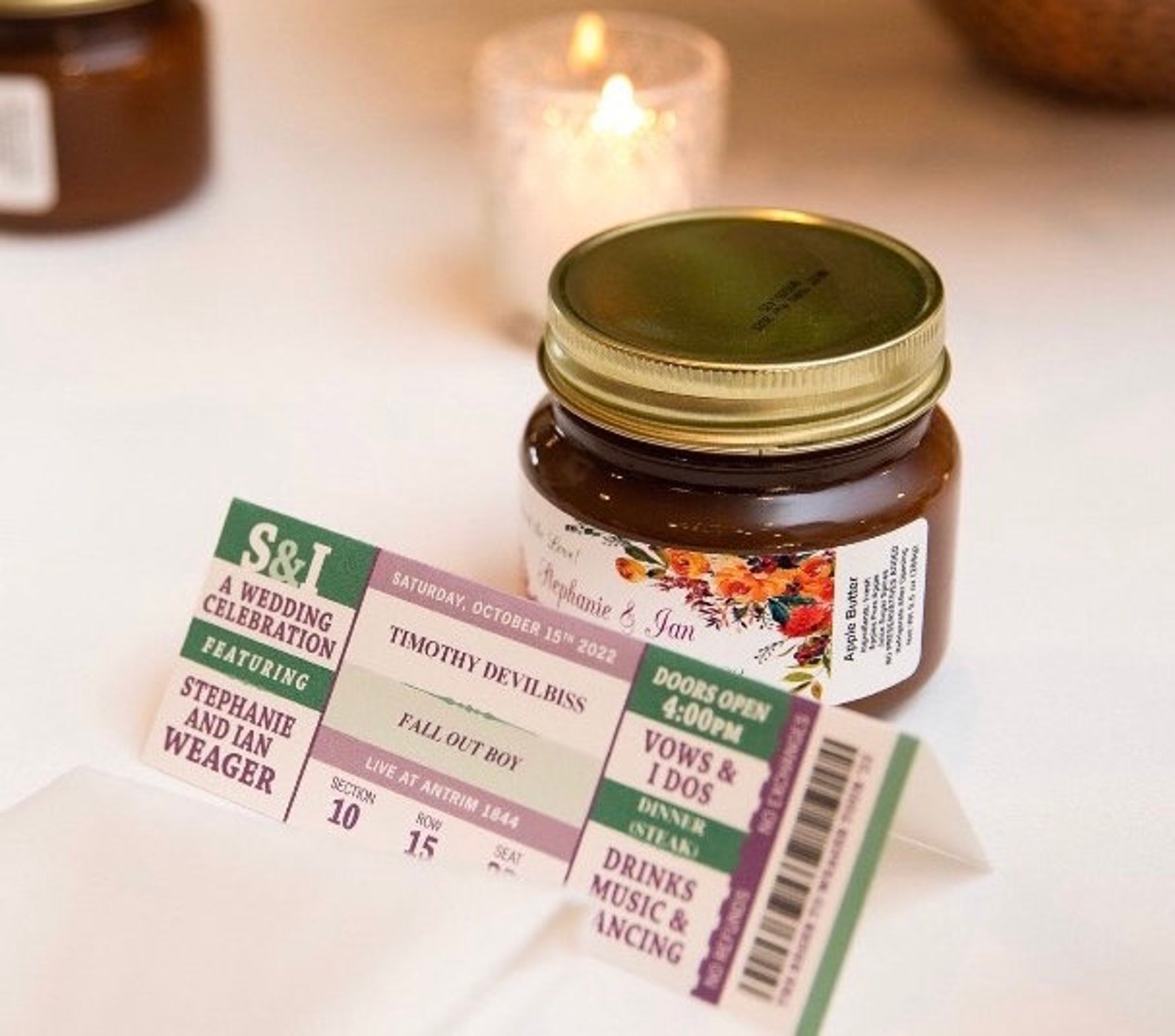 Wedding Ticket Place Card SAMPLE Reception Escort Seating - Etsy