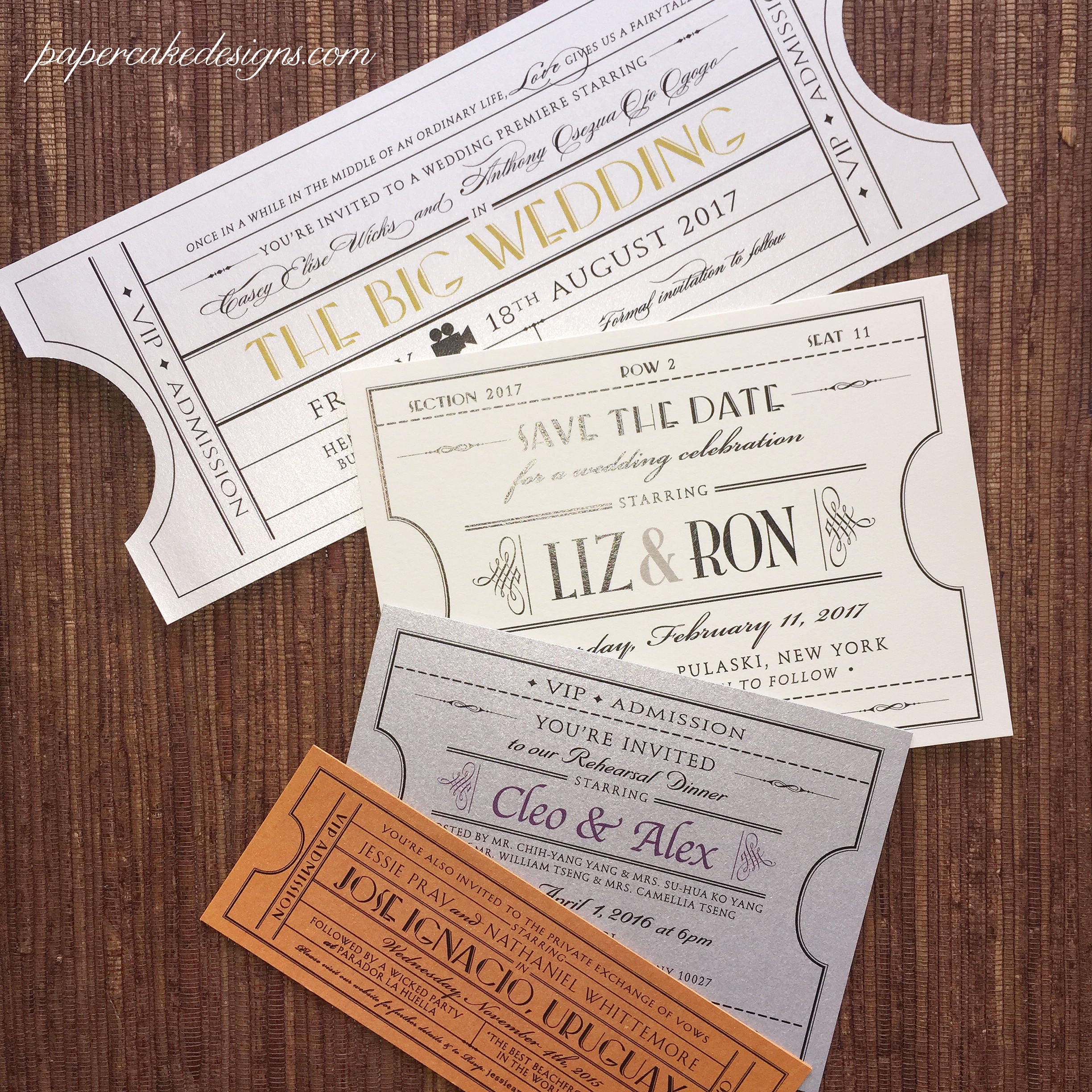 Vintage Event Ticket Enclosure Card / Wedding Rehearsal Dinner ...