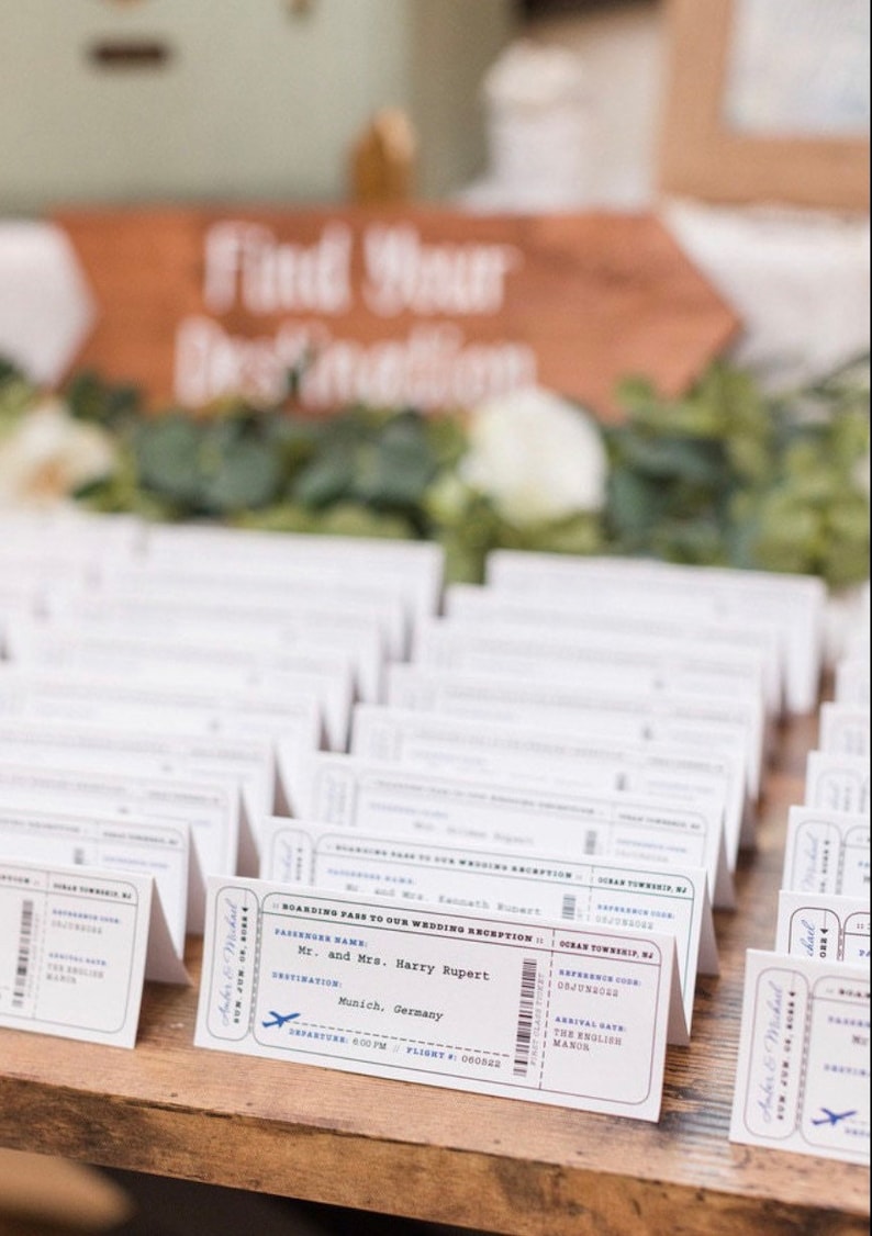 Wedding Ticket Place Card SAMPLE Reception Escort Seating - Etsy