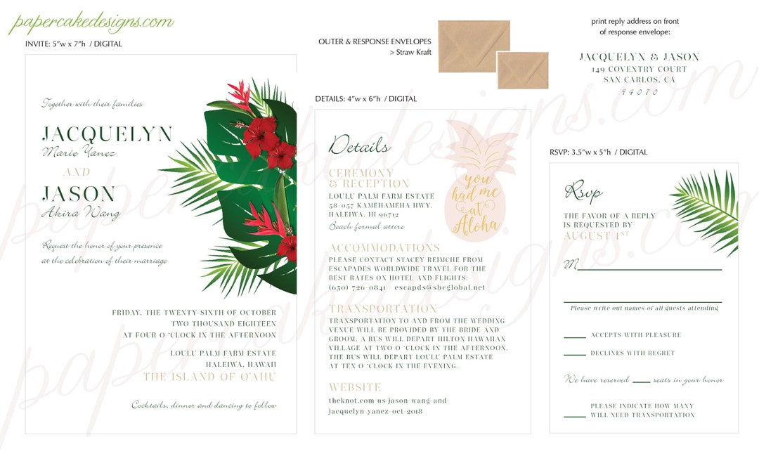 Custom Designed DIY Printable Wedding Invitations / Digital Graphic ...