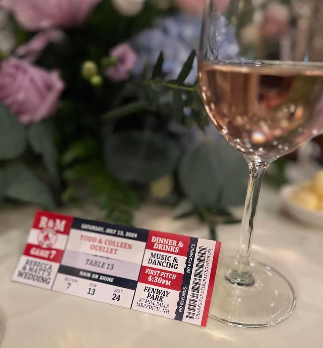 Wedding Ticket Place Card -SAMPLE- Reception Escort Seating TENT Cards ...