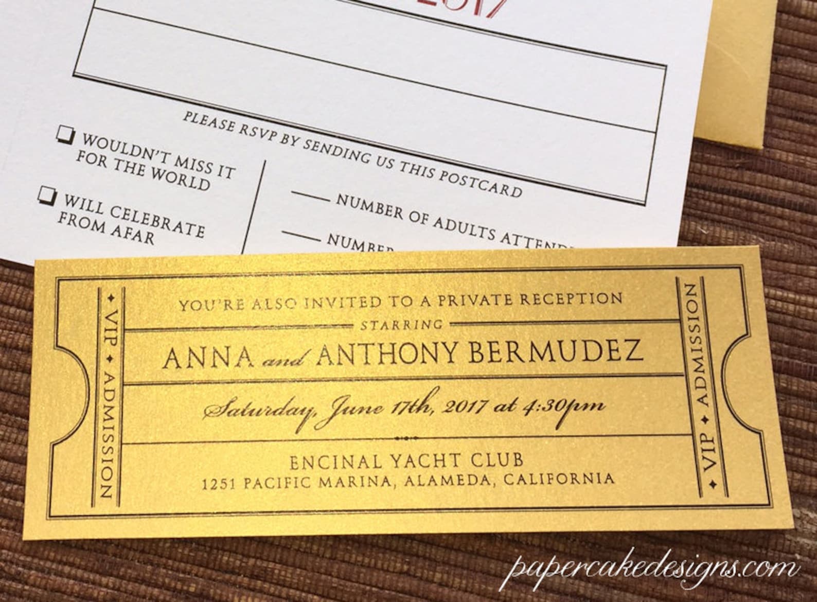 Vintage Event Ticket Enclosure Card / Wedding Rehearsal Dinner - Etsy