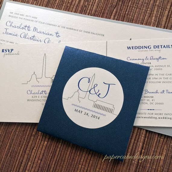 Washington Dc Skyline Wedding Invitation Theme Invitation Design In