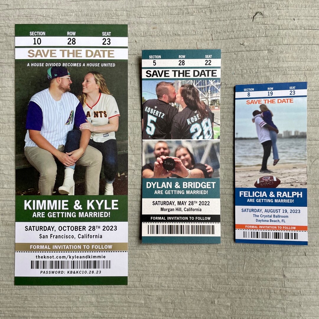 Sport Ticket / Custom Design for Printable PDF JPG / Wedding Save the ...