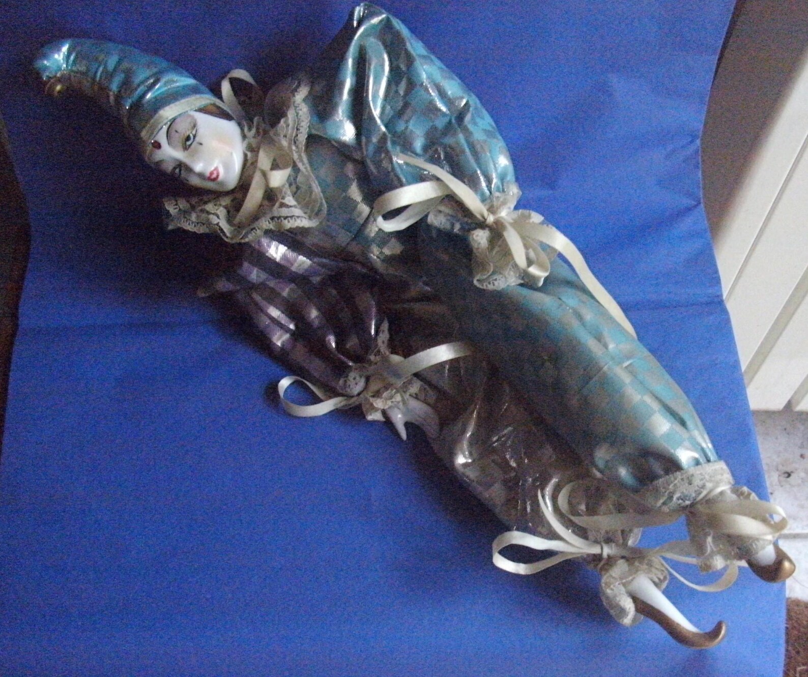 1980s Gorg. Vtg.pierrot Clown/jester/harlequin-main Body Stuffed.feet ...