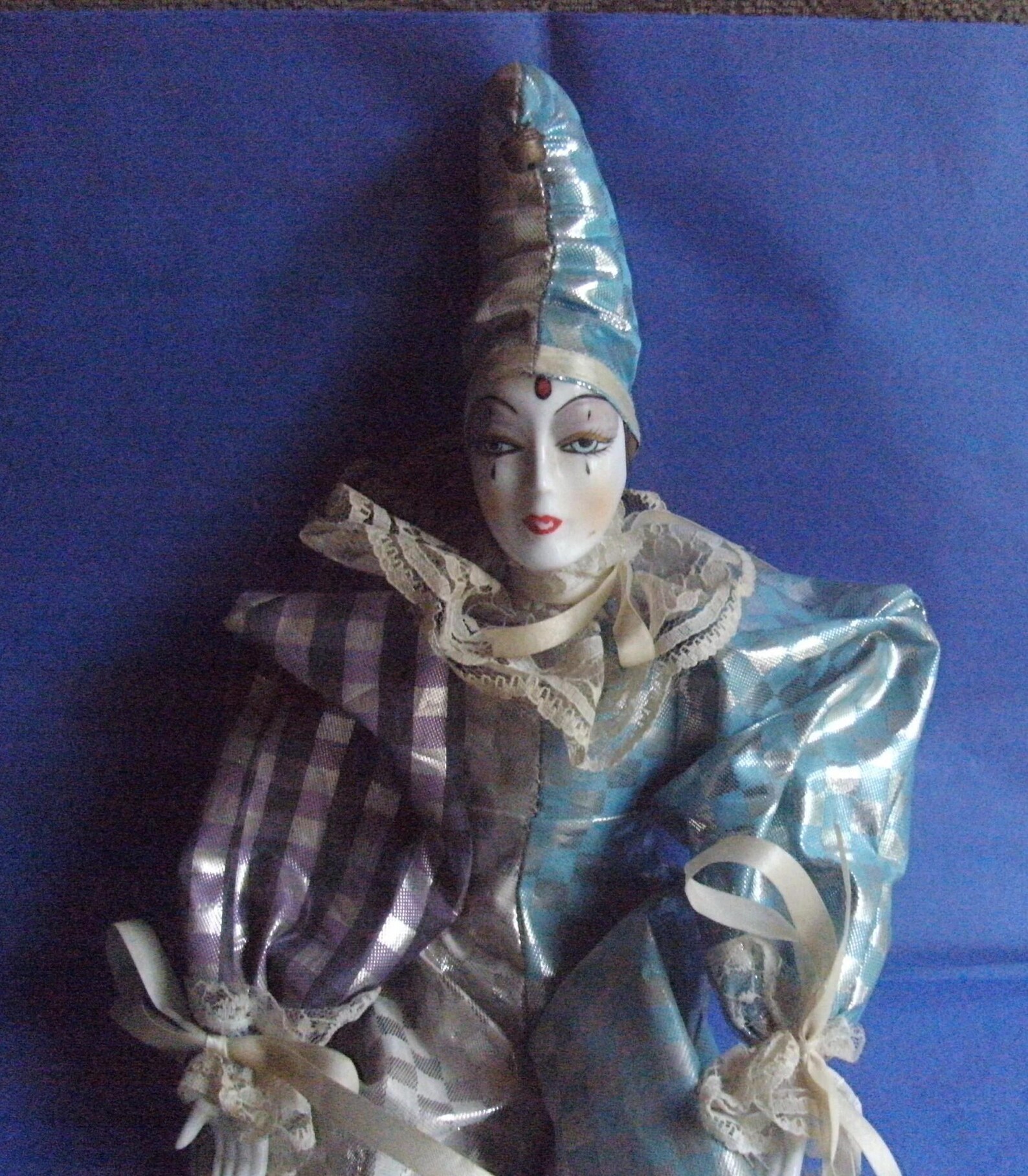 1980s Gorg. Vtg.pierrot Clown/jester/harlequin-main Body Stuffed.feet ...