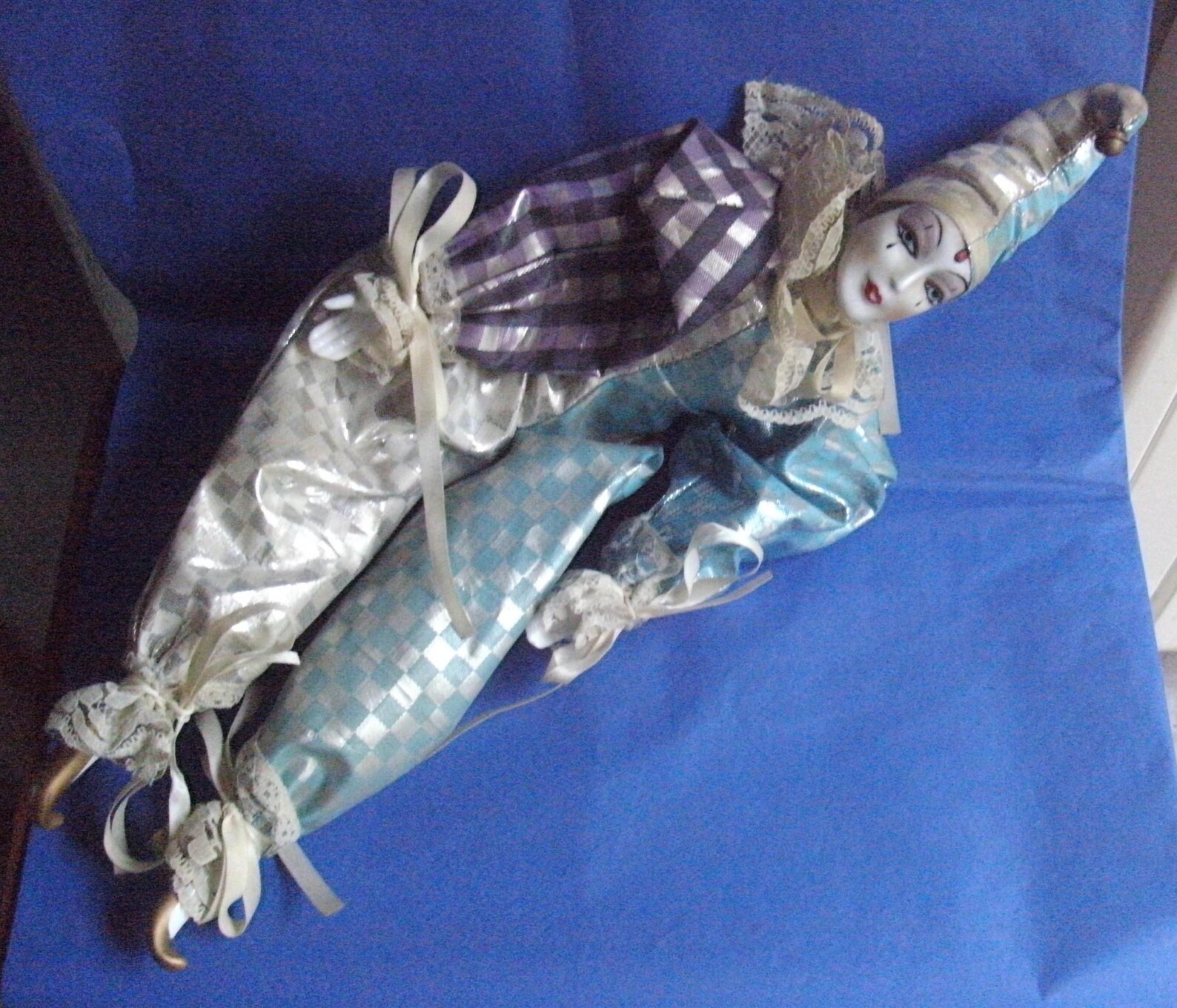 1980s Gorg. Vtg.pierrot Clown/jester/harlequin-main Body Stuffed.feet ...